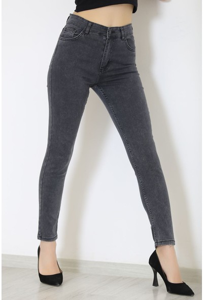 Aygi Dar Paça Kot Pantolon Füme1