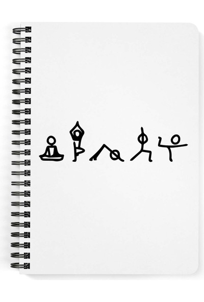 Hero Tasarım Yoga Baskılı Ahşap Kapaklı Defter 15X20 cm DFT6570