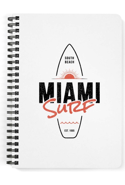 Hero Tasarım Miami Baskılı Ahşap Kapaklı Defter 15X20 cm DFT2292