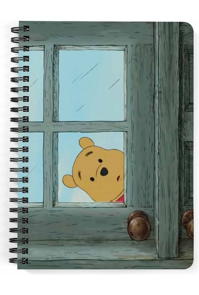 Hero Tasarım Winnie-The-Pooh Baskılı Ahşap Kapaklı Defter 15X20 cm DFT4869
