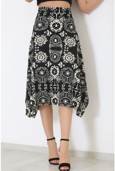 Daisy Baskılı Çan Etek Siyahrenkli - 1642.1095.