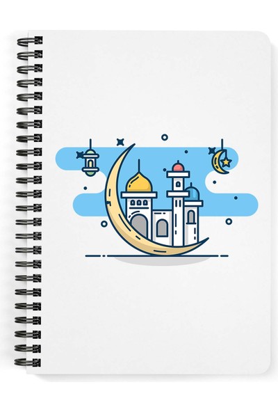 Hero Tasarım Cami Baskılı Ahşap Kapaklı Defter 15X20 cm DFT719