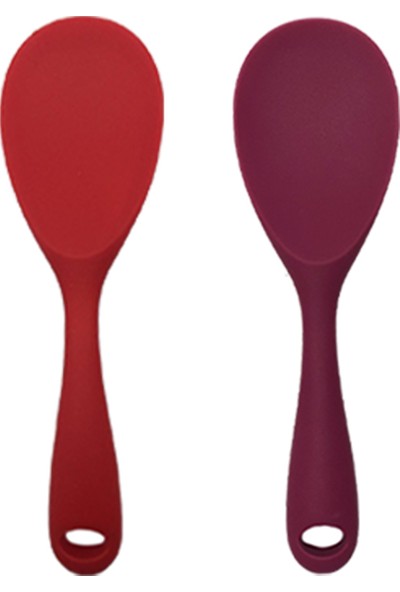 Multiamo Isıya Dayanıklı Silikon 22CM Kaşık 2'li Mor-Kırmızı Multiamo Isıya Dayanıklı Silikon 22CM Kaşık 2'li Mor-Kırmızı