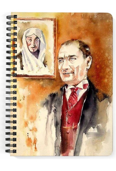 Hero Tasarım Atatürk Baskılı Ahşap Kapaklı Defter 15X20 cm DFT5613