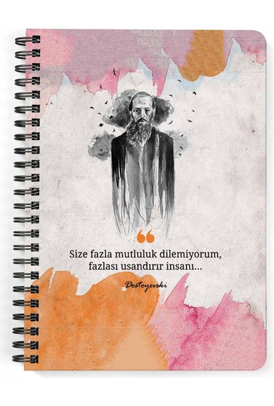 Hero Tasarım Fyodor Dostoyevski Baskılı Ahşap Kapaklı Defter 15X20 cm DFT2731 Hero Tasarım Fyodor Dostoyevski Baskılı Ahşap Kapaklı Defter 15X20 cm DFT2731