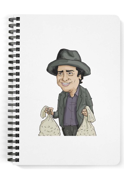 Hero Tasarım Zeki Alasya Baskılı Ahşap Kapaklı Defter 15X20 cm DFT157