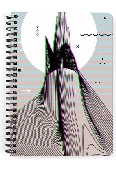 Hero Tasarım Abstract Baskılı Ahşap Kapaklı Defter 15X20 cm DFT5271