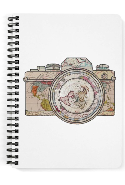 Hero Tasarım World Camera Baskılı Ahşap Kapaklı Defter 15X20 cm DFT6481
