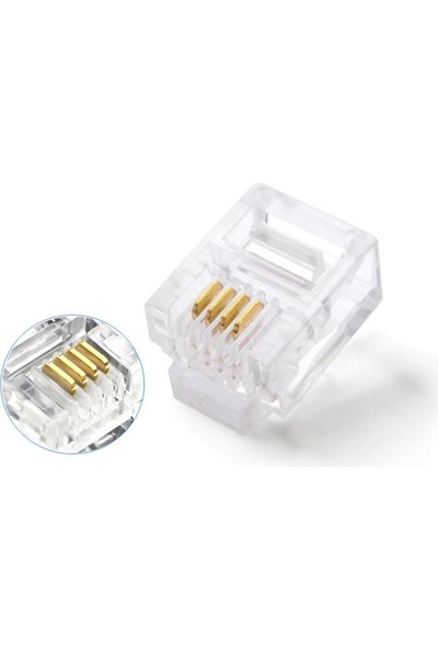 Primex PX-6P4C RJ11 4 Pinli Konnektör, RJ11 Jack, 6P4C Jack, RJ11 Telefon Kablo Ucu 100 Lü Paket Primex PX-6P4C RJ11 4 Pinli Konnektör, RJ11 Jack, 6P4C Jack, RJ11 Telefon Kablo Ucu 100 Lü Paket