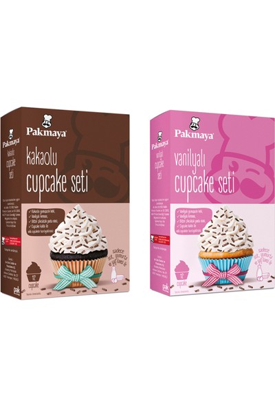 Pakmaya Kakaolu + Vanilyalı Cupcake Seti Pakmaya Kakaolu + Vanilyalı Cupcake Seti