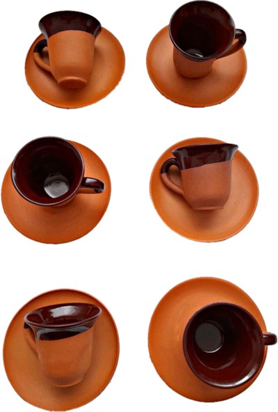 Efece Souvenir Fincan Takımı Kahverengi Çömlek