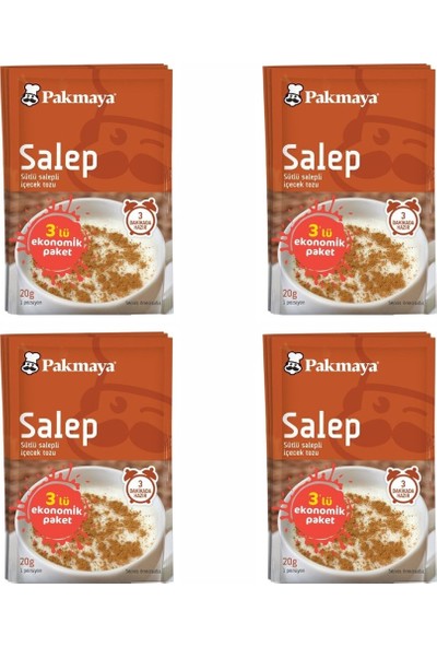 Pakmaya 3'lü Salep (60 Gr) / 4 Adet