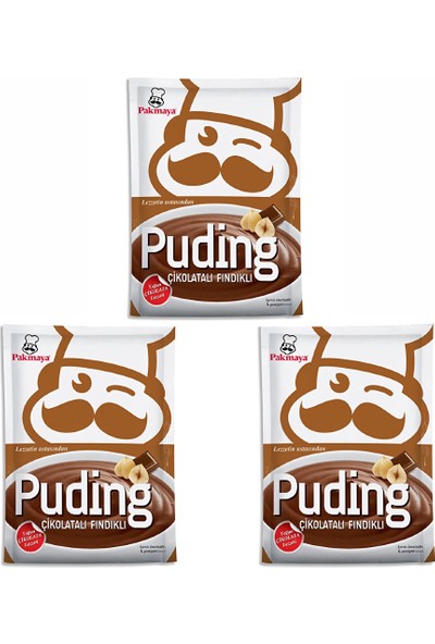 Pakmaya Çikolatalı ve Fındıklı Puding 3 Adet × 118 gr Pakmaya Çikolatalı ve Fındıklı Puding 3 Adet × 118 gr