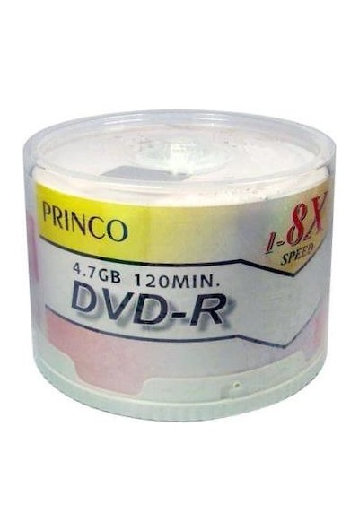 Princo Dvd-R 16X 4.7gb 50 Li Boş DVD Cakebox Princo Dvd-R 16X 4.7gb 50 Li Boş DVD Cakebox