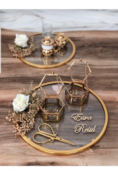Yuvarlak Nişan Tepsisi Söz Tepsisi Söz Hediyelik Nişan Hediyelik Isteme Tepsisi Damat Kahvesi