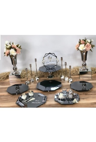 Altıgen Nişan Tepsisi Söz Tepsisi Masa Dekoru Nişan Hediyelik Isteme Tepsisi Damat Kahvesi Altıgen Nişan Tepsisi Söz Tepsisi Masa Dekoru Nişan Hediyelik Isteme Tepsisi Damat Kahvesi