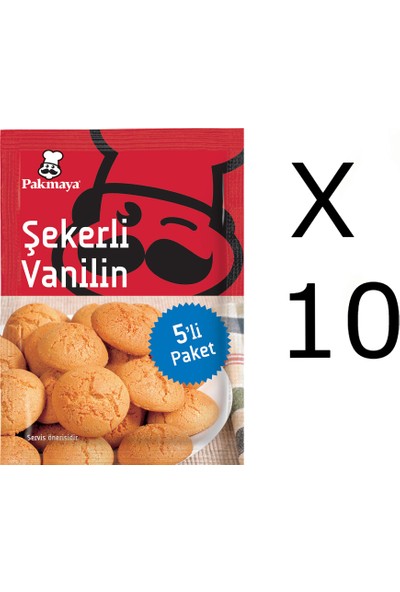 Pakmaya 5'li Şekerli Vanilin 10 Adet x 25 G