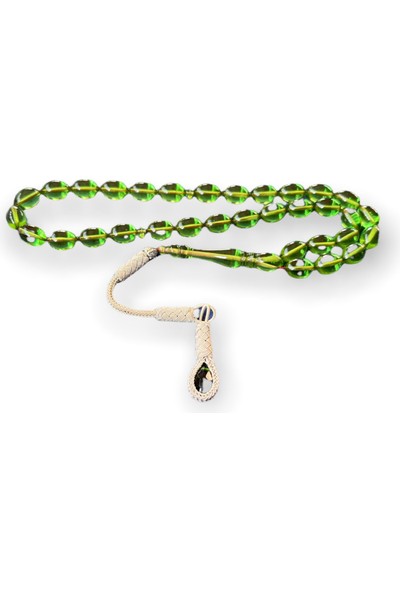 Piraye Yeşil Ateş Kehribar Kazaz Püsküllü Tesbih