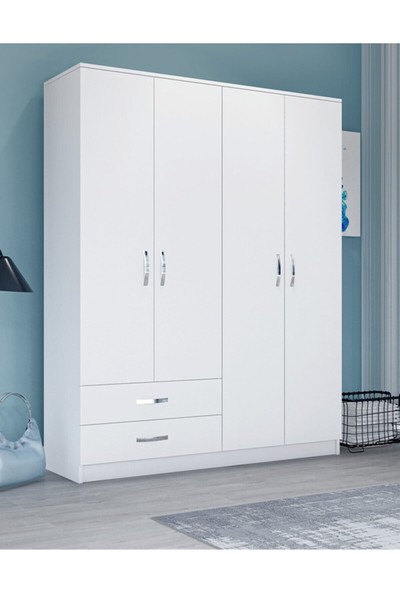 Emre 4 Kapı 2 Çekmeceli Gardrop