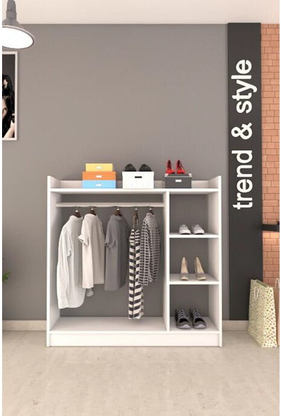 Pratik 3 Raflı Elbise Dolabı