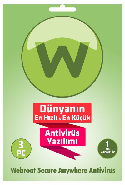 Webroot SecureAnywhere Antivirus 3 Kullanıcı 1 Yıl Webroot SecureAnywhere Antivirus 3 Kullanıcı 1 Yıl