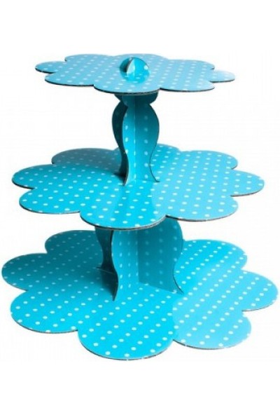 Bebekparti 3 Katlı Karton Muffin & Cupcake Standı Mavi Bebekparti 3 Katlı Karton Muffin & Cupcake Standı Mavi
