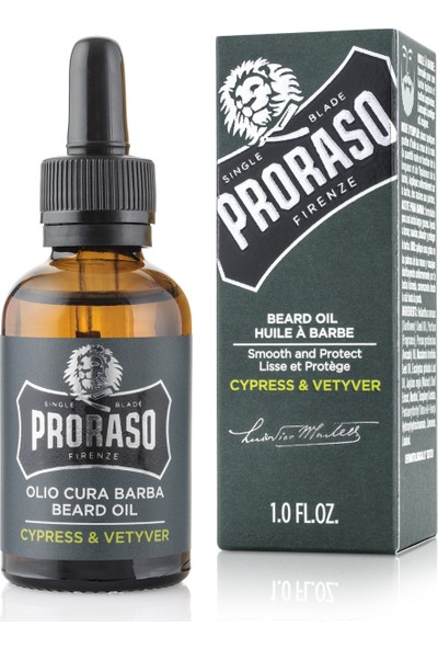 Proraso Sakal Bakım Yağı - Cypress Vetyver 30 ml.