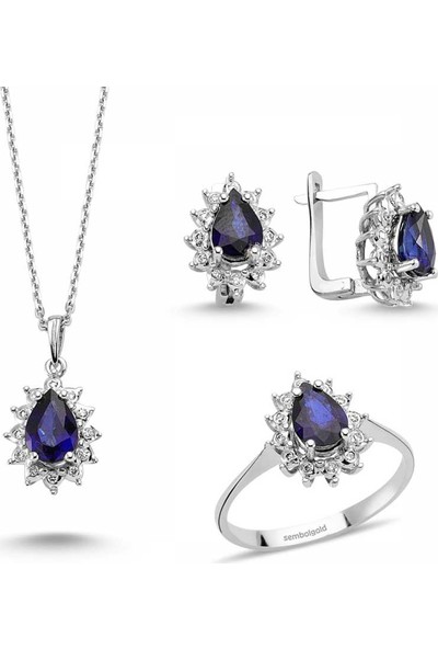 Assos Pırlantalı Mavi Safir Set Takımı TKM-SG-88001474123