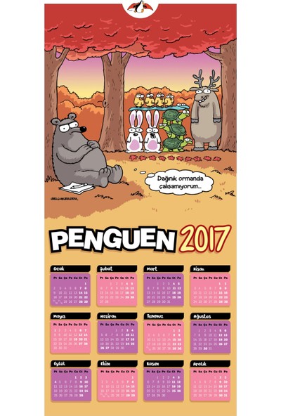 Penguen Selçuk Erdem Tasarımlı (Dağınık Orman 2017 Takvimi)