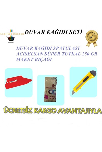 İthal Kaliteli Duvar Kağıdı Seti Spatula&Tutkal&Maket Bıçağı İthal Kaliteli Duvar Kağıdı Seti Spatula&Tutkal&Maket Bıçağı