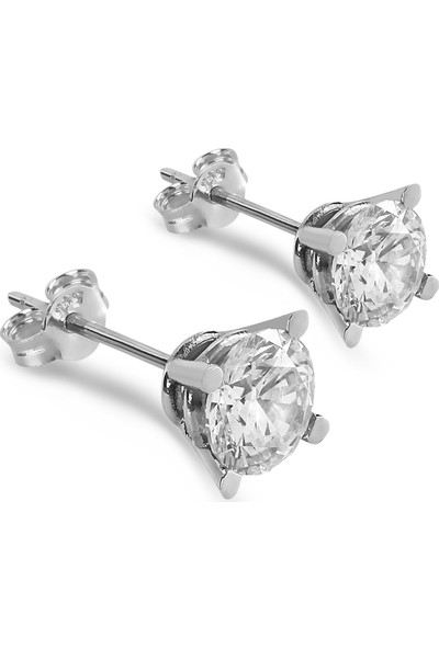 Chavin 2 Crt. Zirkon 14 Ayar Altın Bayan Tek Taş Küpe Dh07By