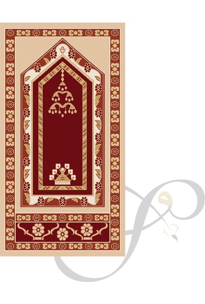 Albiser Akrilik Halı Seccade Bordo Aks 02 Ebat 80*125 Cm - 2750 Kg