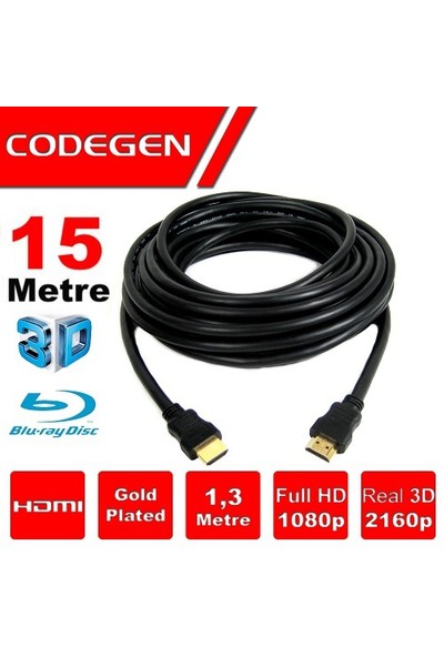 Codegen Hdmı 15Metre Cps150 Hdmı Hdmı 1.4V Kablo 2K 3D Gold Codegen Hdmı 15Metre Cps150 Hdmı Hdmı 1.4V Kablo 2K 3D Gold
