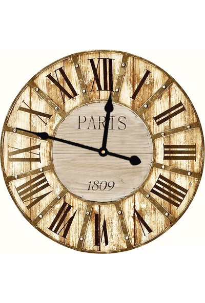 Markakanvas Ahşap Yuvarlak Duvar Saati