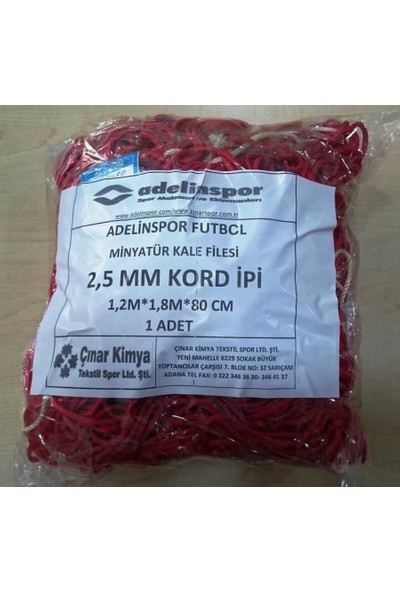 adelinspor Minyatür Kale Filesi 120/180/60Cm 10*10 Göz 2,5 Mm Renkli adelinspor Minyatür Kale Filesi 120/180/60Cm 10*10 Göz 2,5 Mm Renkli
