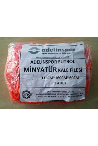adelinspor Minyatür Kale Filesi 115/160/60Cm 10*10 Göz 2,5 Mm Renkli İp adelinspor Minyatür Kale Filesi 115/160/60Cm 10*10 Göz 2,5 Mm Renkli İp