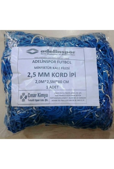 adelinspor Minyatür Kale Filesi 200/250/80Cm 10*10 Göz 2,5 Mm Renkli adelinspor Minyatür Kale Filesi 200/250/80Cm 10*10 Göz 2,5 Mm Renkli