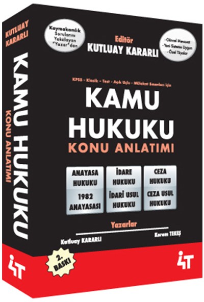 4T Yayınları Kamu Hukuku Konu Anlatımlı Kpss Ve Kurum Sınavlarına Yardımcı 4T Yayınları Kamu Hukuku Konu Anlatımlı Kpss Ve Kurum Sınavlarına Yardımcı