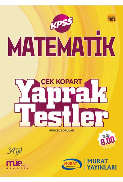 Murat Yayınları 2017 Kpss Matematik Çek Kopart Yaprak Testler Murat Yayınları 2017 Kpss Matematik Çek Kopart Yaprak Testler
