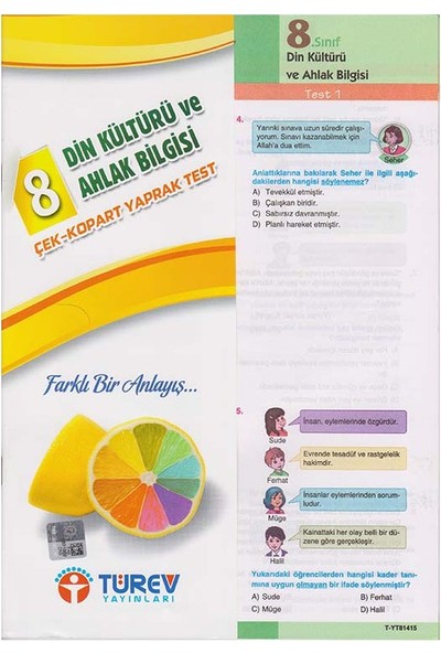 Türev Yayınları 8.Sınıf Din Kültürü Ve Ahlak Bilgisi Yaprak Test Türev Yayınları 8.Sınıf Din Kültürü Ve Ahlak Bilgisi Yaprak Test