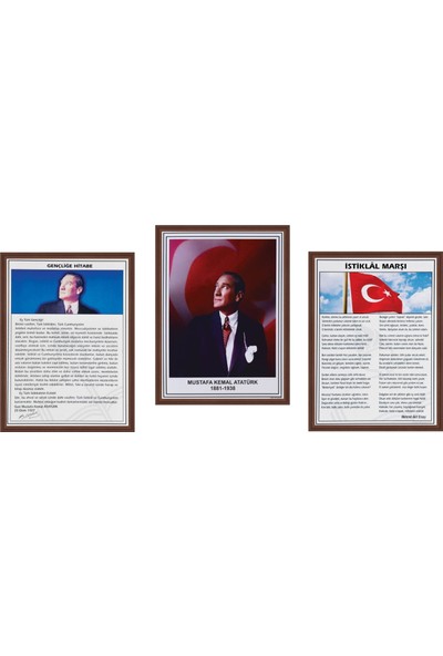 Garanti ( Mdf Çerçeve ) 35X50 3 Lü Milli Levha Seti Garanti ( Mdf Çerçeve ) 35X50 3 Lü Milli Levha Seti