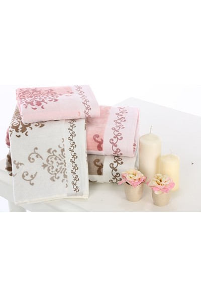 Özdilek Emily Hamam Takımı Pudra-Kahverengi