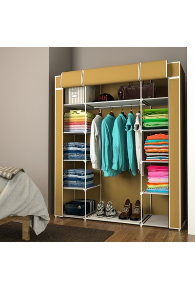 BYDAMAT BEZ DOLAP ÇİFT YANDAN RAFLI BEJ