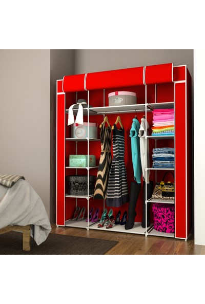 BYDAMAT BEZ DOLAP ÇİFT YANDAN RAFLI KIRMIZI