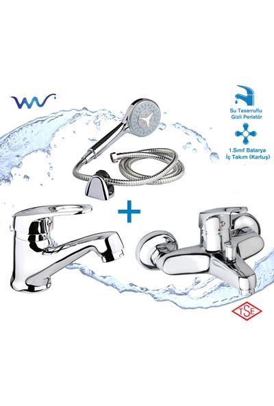 Wusluk Opera Banyo ve Lavabo Bataryası Takımı (Duş Seti Hediyeli) Wusluk Opera Banyo ve Lavabo Bataryası Takımı (Duş Seti Hediyeli)