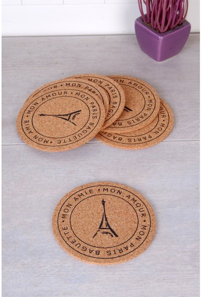 Queen'S Kitchen 6 Adet Yuvarlak Mantar Bardak Altlığı