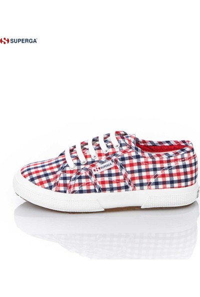 Superga 2750-Cotjshirt A10 Check Blu-Red-White