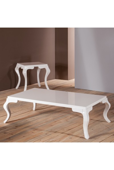 Bysehpacı Rustik Orta Sehpa Beyaz