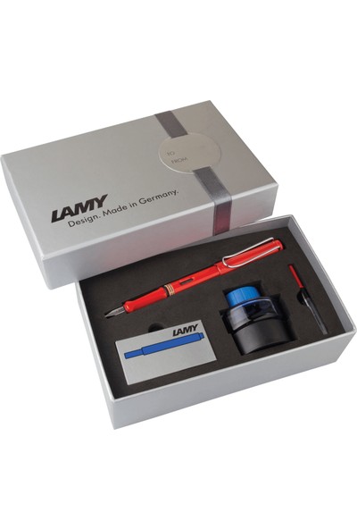 Lamy Safari 16Ds-M Kırmızı Dolma Kalem Seti Lamy Safari 16Ds-M Kırmızı Dolma Kalem Seti