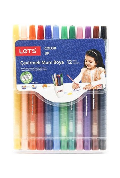 Lets 12Li Rolling Crayon Çevirmeli Mum Boya Fdc-012